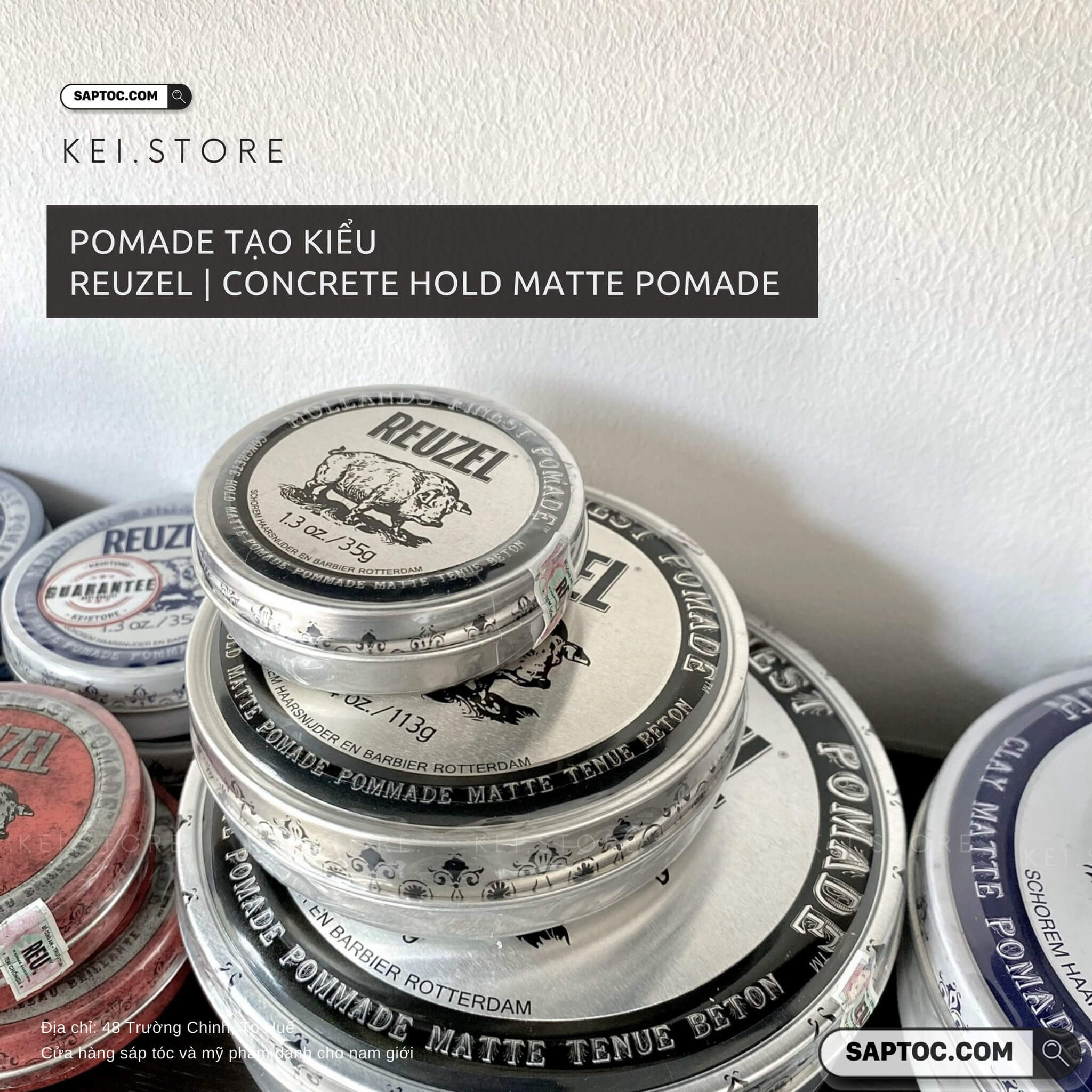 Review sáp vuốt tóc Reuzel Concrete Hold Matte Pomade 2022 - Sáp Tóc ...